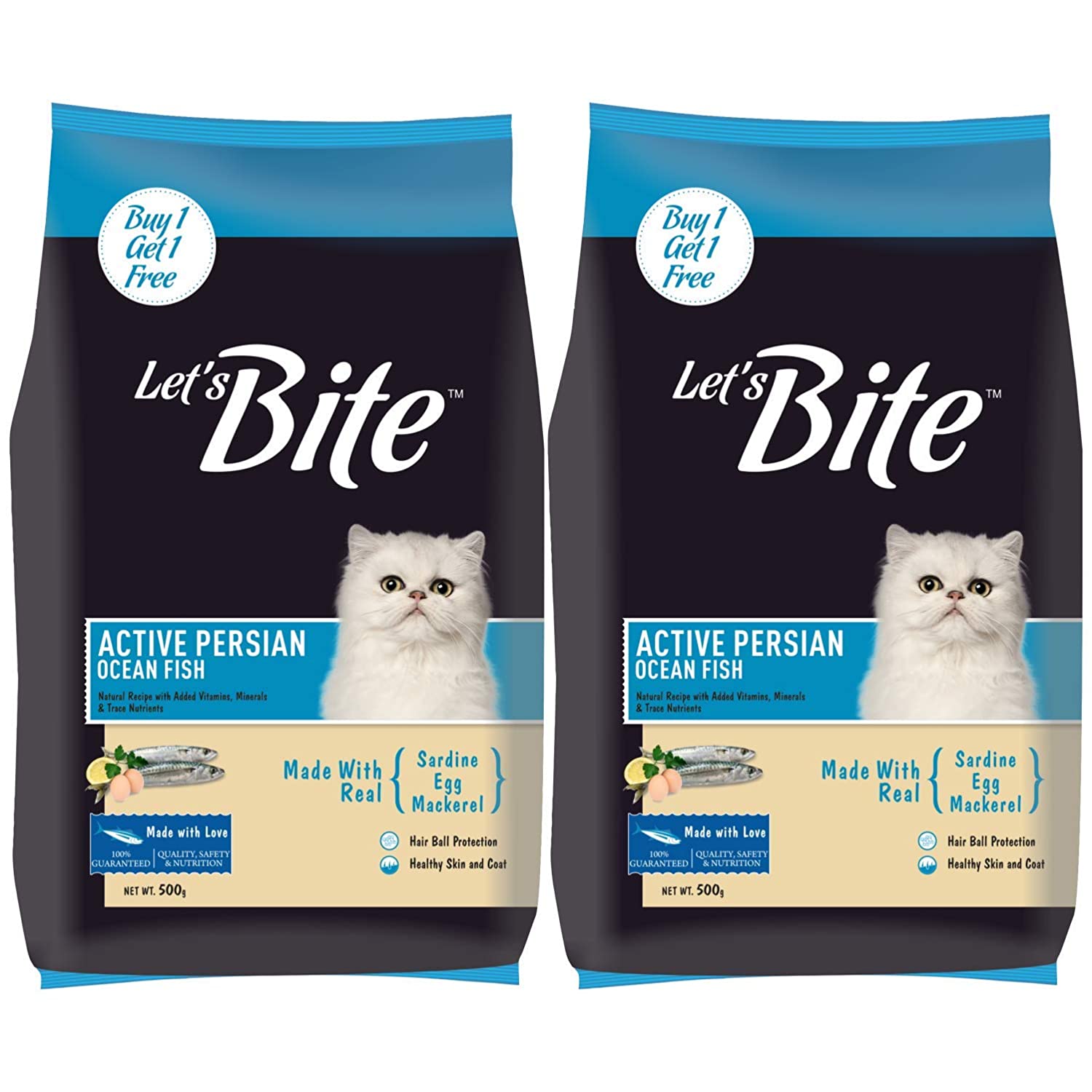 Lets Bite Cat Food – Active Persian (Ocean Fish) 400g BUY1 GET1 FREE ...